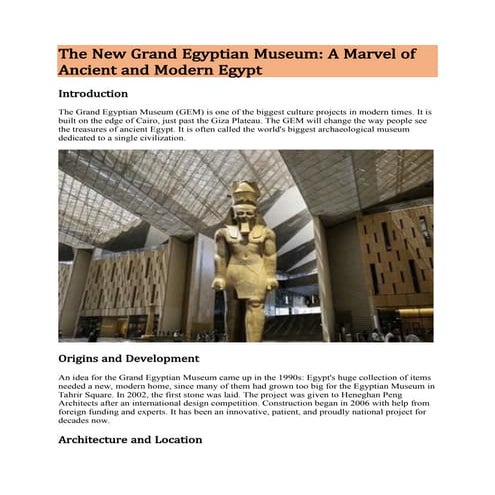 The New Grand Egyptian Museum In Gaza.ppt