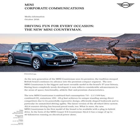 2018 MINI Countryman - Press Release | PDF