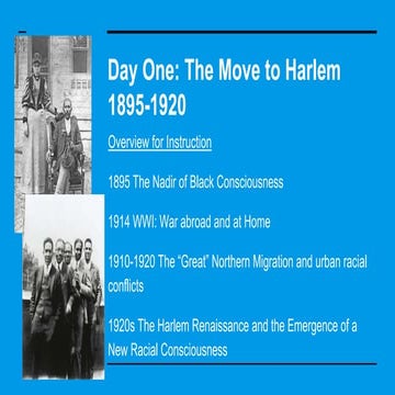 The new negro an evolution in black racial conscious, 1895-1930 | PPTX