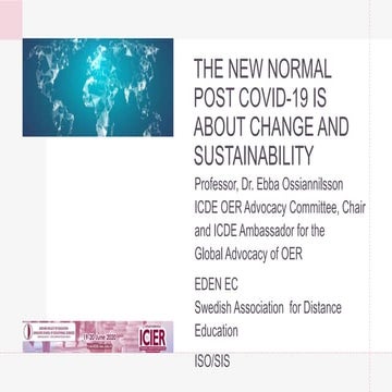 The new normal post covid 19 is about change and sustainability ...