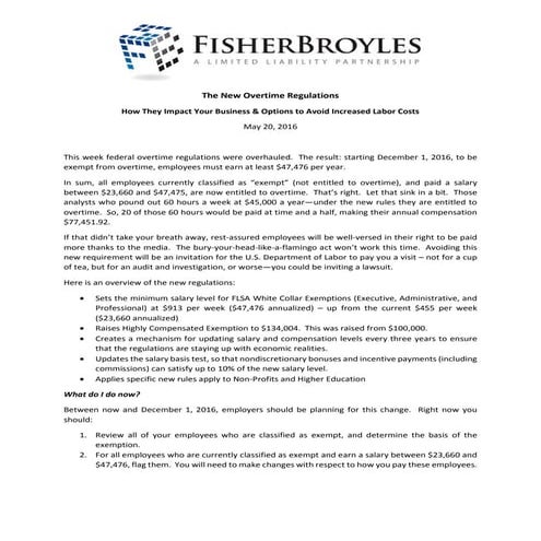 FLSA Overtime Pay Changes Overview [Infographic] | PDF