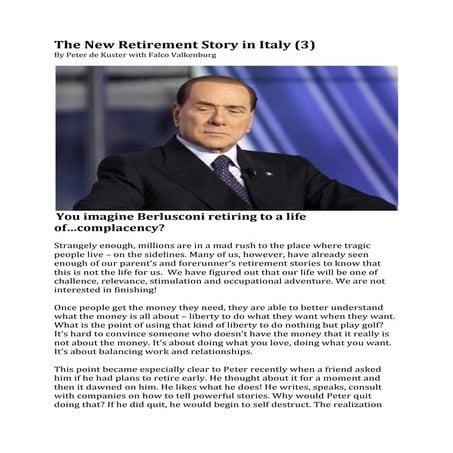 The New Retirement Story in Italy (3.1) | PDF