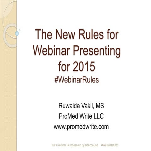 The New Rules for Webinar Presenting | PPTX