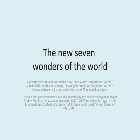 7 wonders of the world | PPSX
