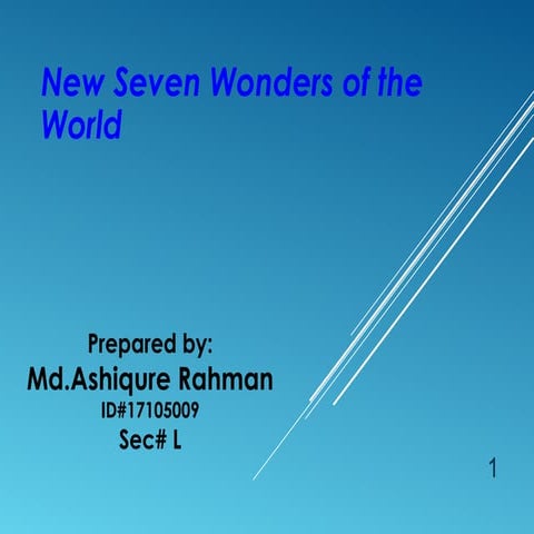 The new seven wonders of the world | PPT
