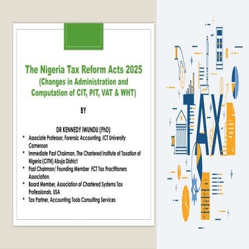 Comprehensive Overview of Nigeria Tax Reform Acts 2025: CIT, PIT, VAT ...