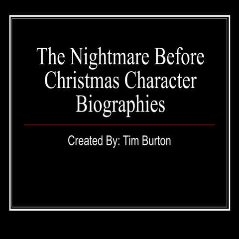 The nightmare before christmas character biographies | PPT