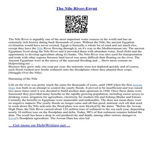 The Nile River-Egypt | PDF