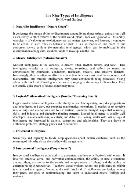 Howard Gardner: Multiple Intelligences Theory | PPTX