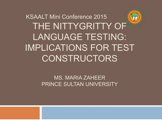 Principles of Language Assessment | PPTX | Standardized Testing ...