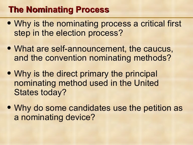 The nominating process