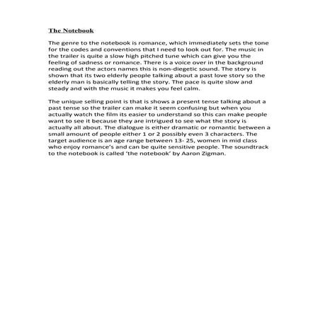 The notebook trailer analysis | PDF