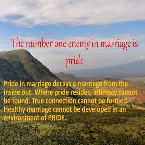 The Number One Enemy in Marriage is Pride | PPTX | Marriage and Civil ...
