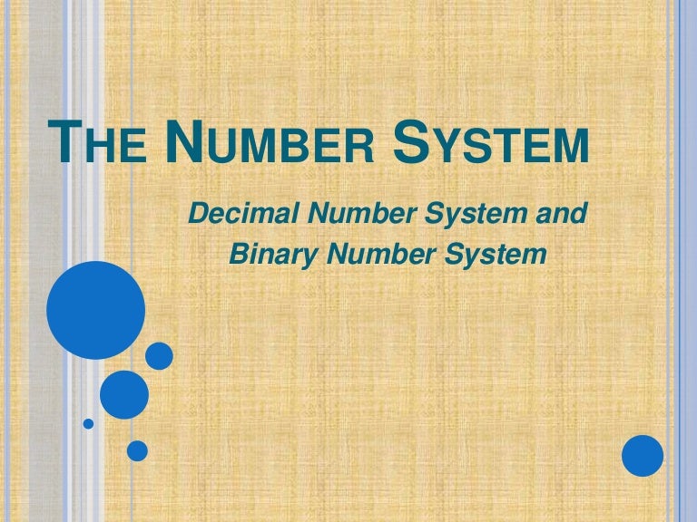 The number system