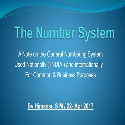 The Number System | PPTX