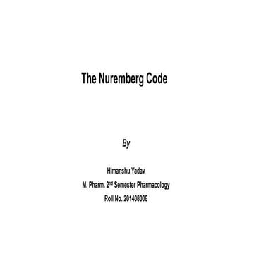 The Nuremberg Code | PPTX