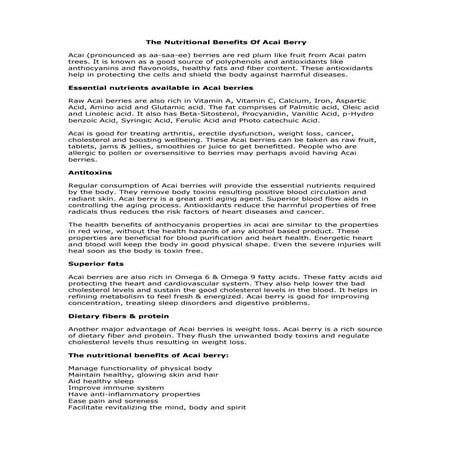 The nutritional benefits_of_acai_berry | PDF