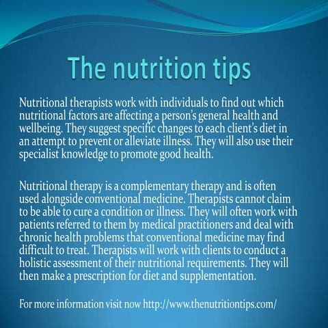 The nutrition tips | PPT