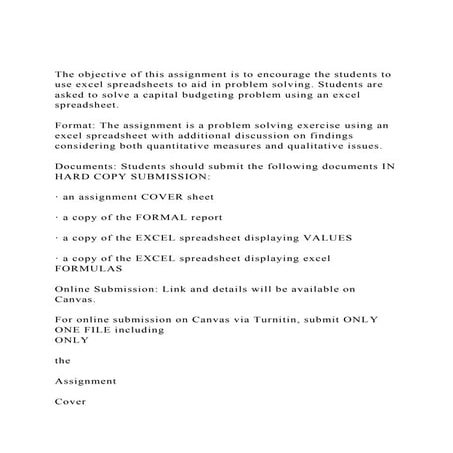 The objective of this assignment is to encourage the students to.docx