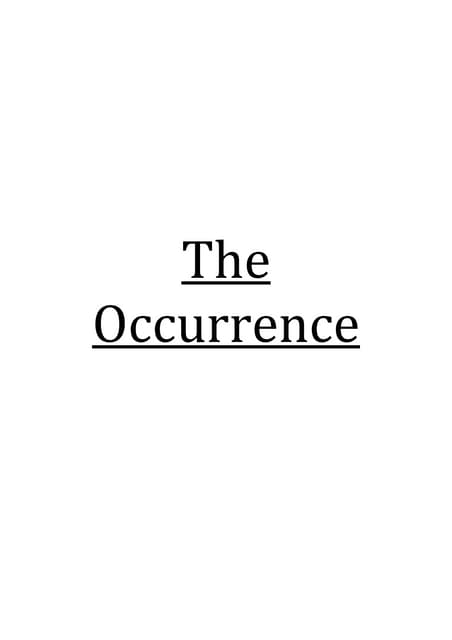 Questionnaire for The Occurrence | PDF