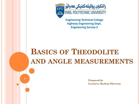 Theodolite angle measurement | PPTX
