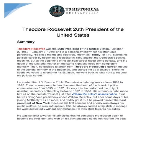 Theodore-Roosevelt-President-of-the-United-States | PDF