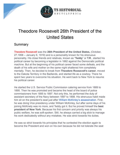 Theodore Roosevelt | PPTX