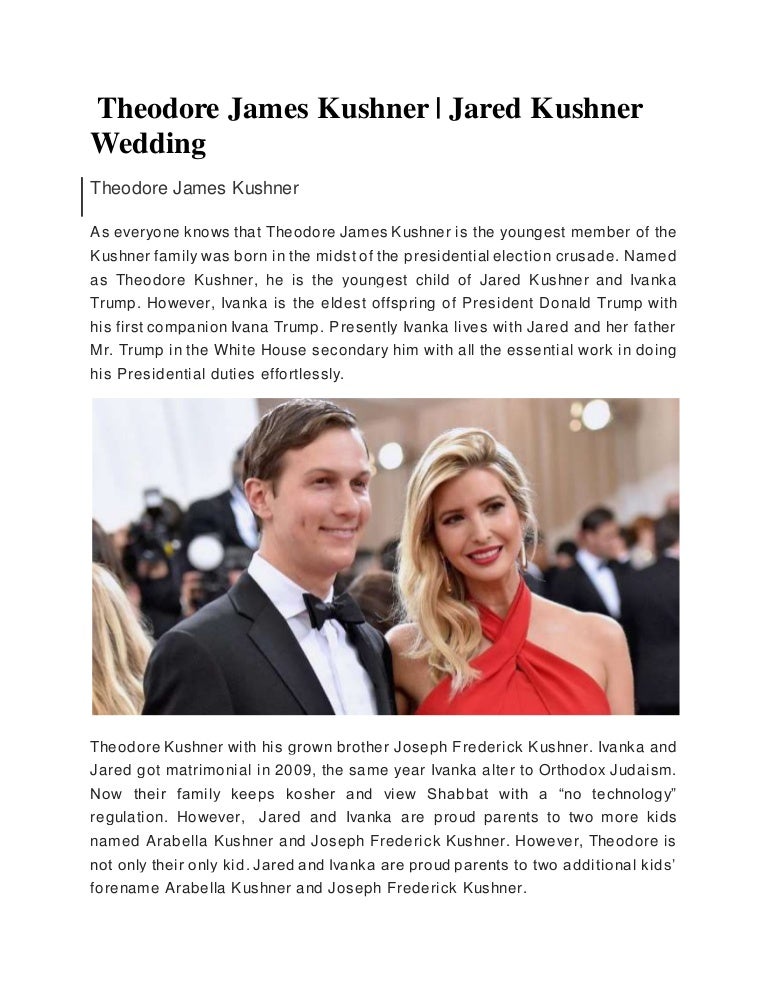 Theodore James Kushner | Jared Kushner Wedding