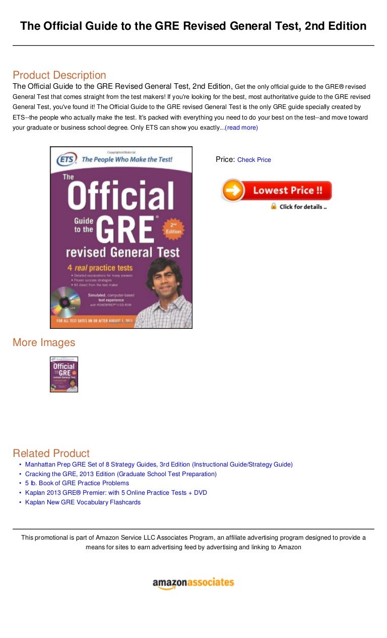 The official guide to the gre revised general test, 2nd edition