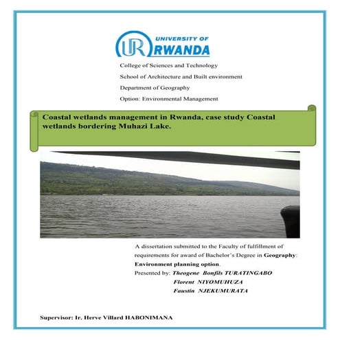 Coastal wetlands management in Rwanda, case study Coastal wetlands ...