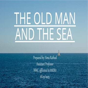 The Old Man and The Sea by Ernest Hemigway | PPTX