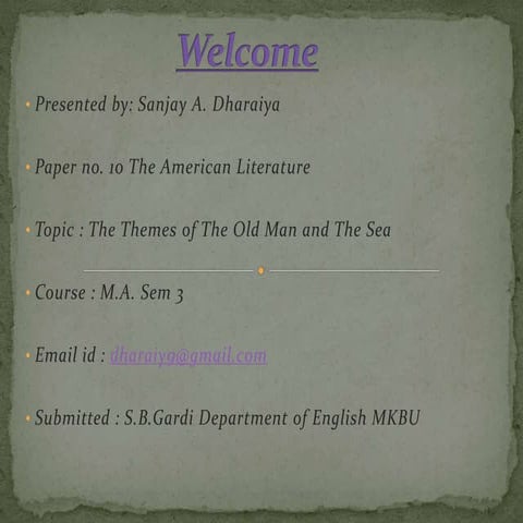 The old man the sea | PPT