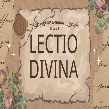THEOLOGY EIGHT LECTIO DIVINA POWERPOINT PRESENTATION | PPTX