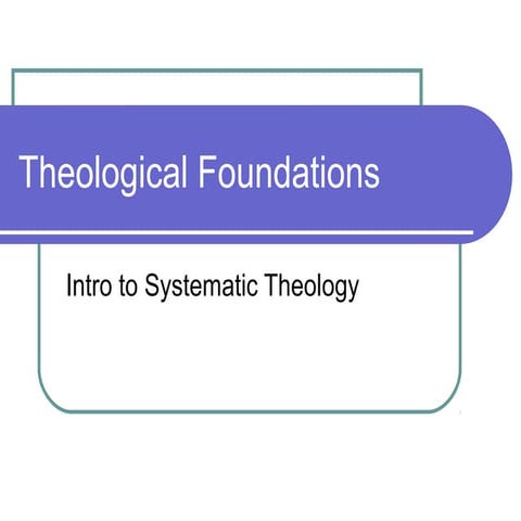 Theological foundations | PPT