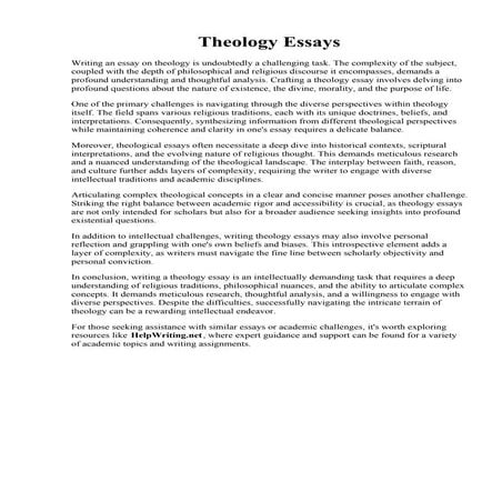 Theology Essays | PDF