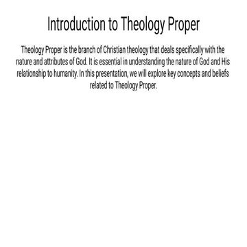 Theology Proper by professor Morrison Geek pdf | PDF
