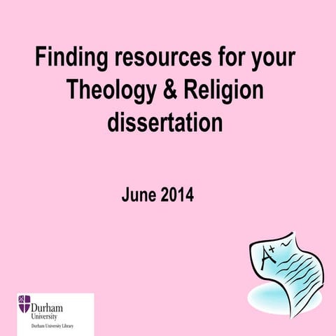 Finding resources for your Theology & Religion dissertation | PPT