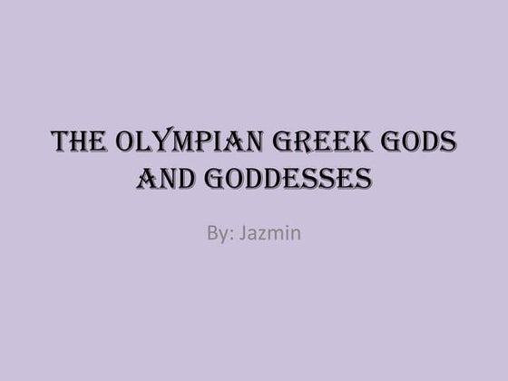 Activity: Guess the Olympian Gods and Goddesses | PPT