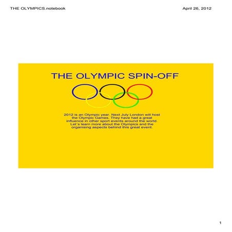 The olympics spin off trinidad jerez | PDF