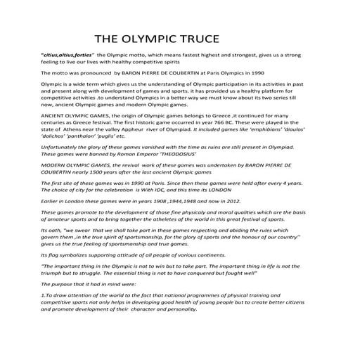 The first Olympic Games | DOCX
