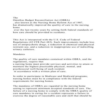 The Omnibus Budget Reconciliation Act (OBRA), also known as the .docx