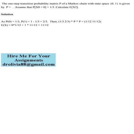 The one-step transition probability matrix P of a Markov chain with s.pdf