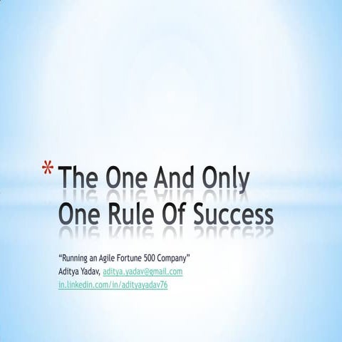 The 10 rules of success | PPTX