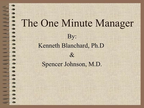 The 1 Minute Manager | PPT