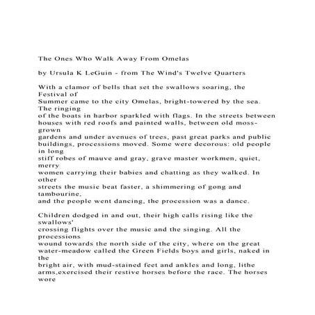 The Ones Who Walk Away From Omelasby Ursula K LeGuin - fro.docx