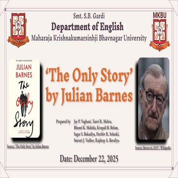 Julian Barnes’s The Only Story: A Literary Analysis | PDF
