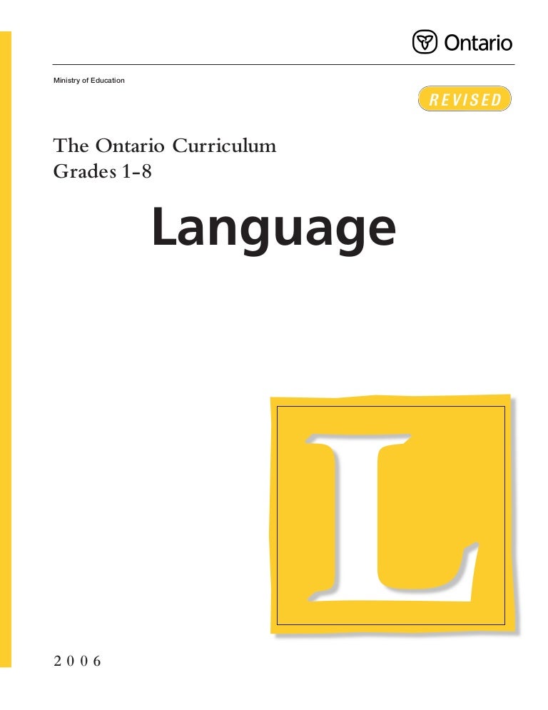 The Ontario Language Curriculum the-ontario-language-curriculum