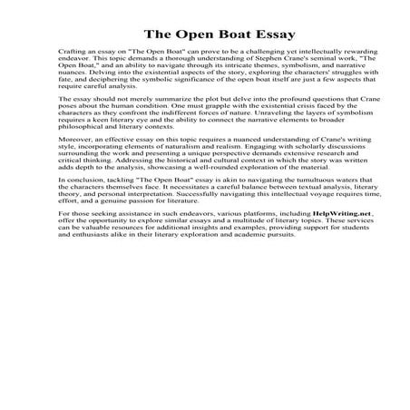 The Open Boat Essay | PDF