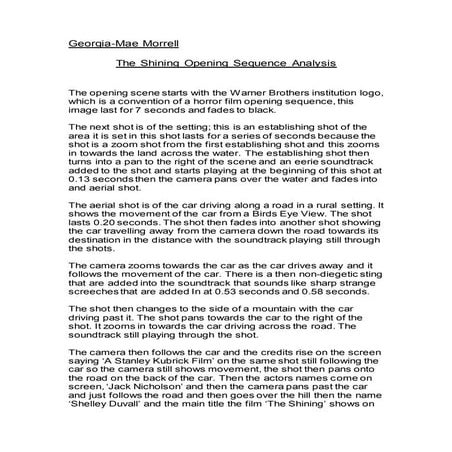 The opening sequence analysis of the shining | DOCX