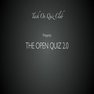 The Open Quiz 2.0 - Tack On Quiz Club | PDF